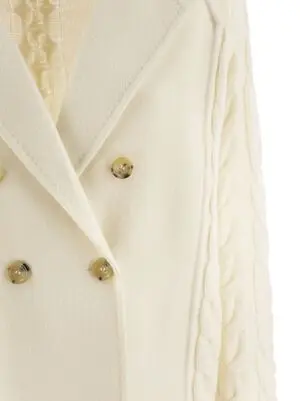 Max Mara Micio Double-breasted Cable-knit Cardigan - Vanilla