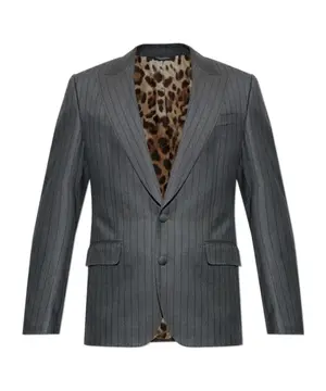 Dolce & Gabbana Dolce Gabbana Pinstriped Blazer - Black
