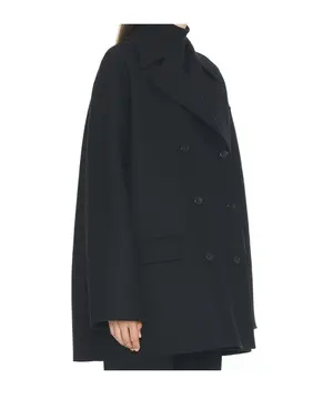 THE ROW Double-breasted Pocket Coat - Black