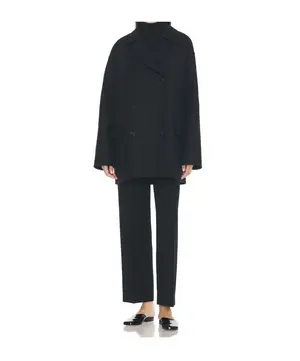THE ROW Double-breasted Pocket Coat - Black