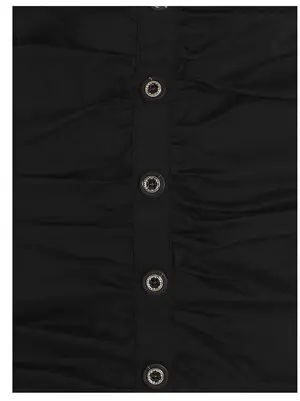 Pinko Ruched Button-up Dress With Bubble Short Sleeves