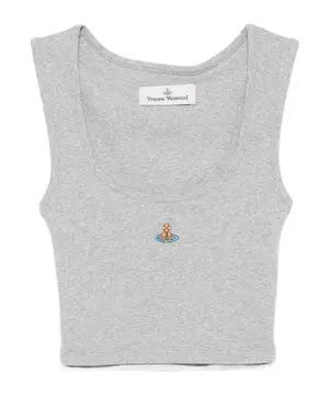 VIVIENNE WESTWOOD Orb Embroidered Sleeveless Top - Grey