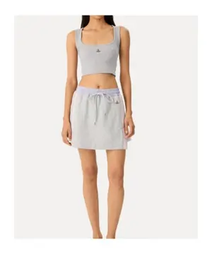 VIVIENNE WESTWOOD Orb Embroidered Ribbed Cropped Top