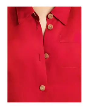 Khaite Keefe Button-up Blouse In Silk Organza - Of Raspberry