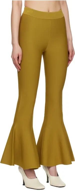 AMI Paris Elasticated-waist Flared Trousers - Brown