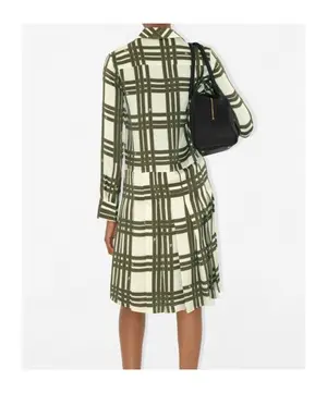 Burberry Ribbon-check Pleated Midi Dress