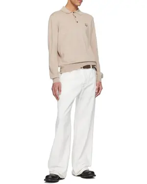 Maison Kitsuné Fox Head Patch Fine-knit Polo Shirt