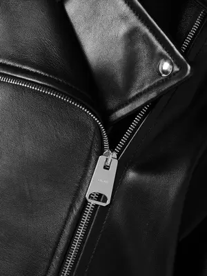 Khaite Belted Leather Jacket