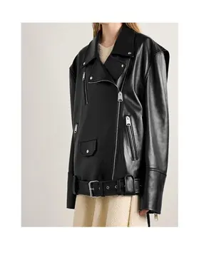Khaite Belted Leather Jacket