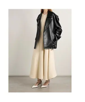Khaite Belted Leather Jacket