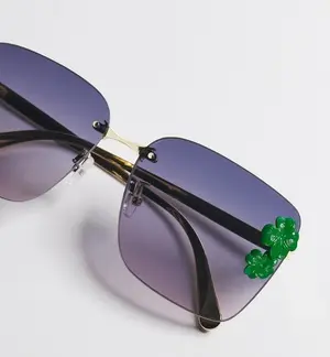 Dior Rimless Clover Embellished Sunglasses