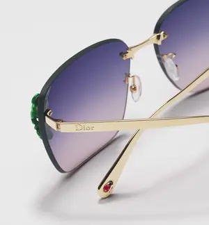 Dior Rimless Clover Embellished Sunglasses