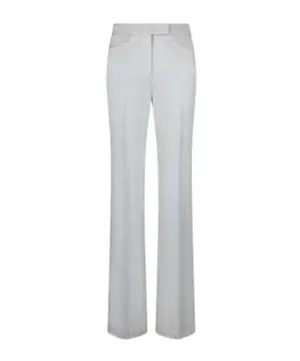 TOM FORD Lustrous Barathea Tailored Tuxedo Wide Leg Pants - Gray