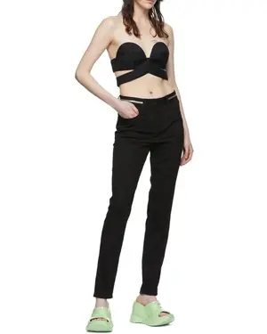 Givenchy Slim Leg Mini Skirt Effect Jeans