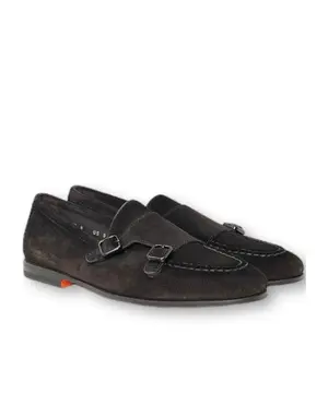 Santoni Double-buckle Loafers - Black