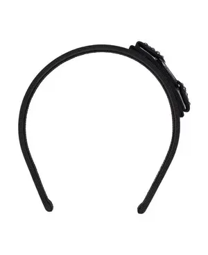 FERRAGAMO Rhinestone Bow Headband - Black
