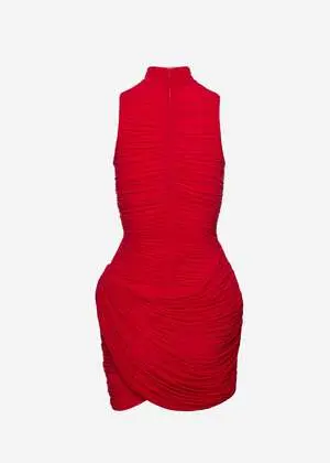 Magda Butrym Sleeveless High Neck Draped Mini Dress