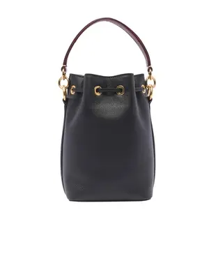 Bally Logo Printed Drawstring Bucket Bag - Black