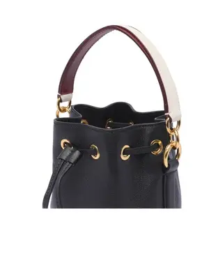 Bally Logo Printed Drawstring Bucket Bag - Black