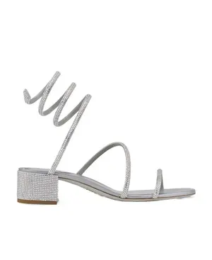 Rene Caovilla Cleo 45mm Rhinestone Embellished Sandals - Gray