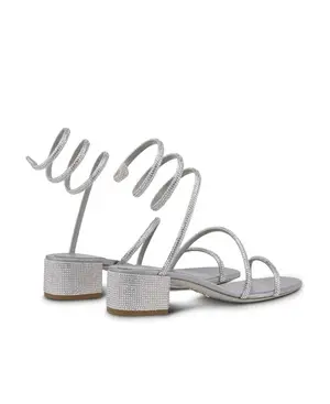 Rene Caovilla Cleo 45mm Rhinestone Embellished Sandals - Gray
