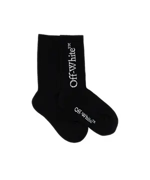 Off-White Logo Intarsia Socks - Black