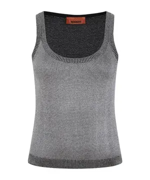 Missoni Ribbed Knit Tank Top - Silver-tone