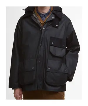 Barbour Modified Solway Waxed Jacket - Black