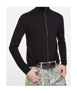 Acne Studios Logo Embroidered Zip-up Cardigan