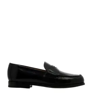 Prada Loafers With Triangular Logo - Black