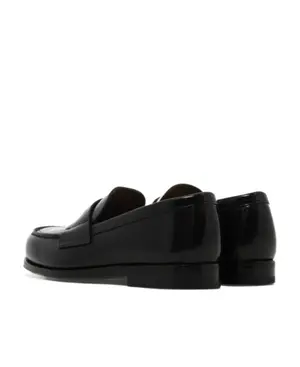 Prada Loafers With Triangular Logo - Black