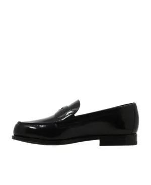 Prada Loafers With Triangular Logo - Black