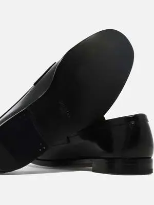 Prada Loafers With Triangular Logo - Black