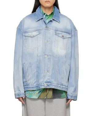 Vetements Logo Embossed Denim Jacket