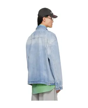Vetements Logo Embossed Denim Jacket