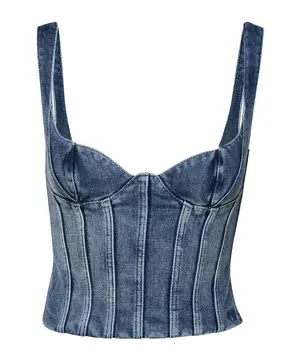 Off-White Bustier Sleeveless Denim Top