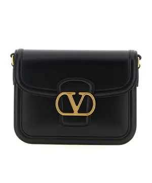 Valentino Garavani Vlogo Signature Foldover Top Shoulder Bag - Black