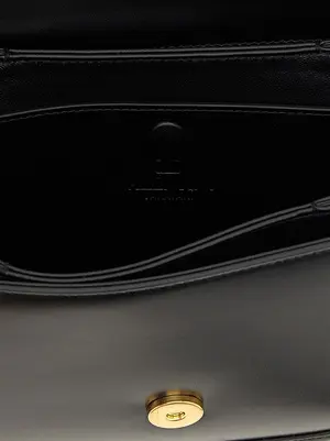 Valentino Garavani Vlogo Signature Foldover Top Shoulder Bag - Black