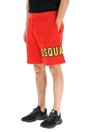 Dsquared2 Logo Print Cotton Shorts