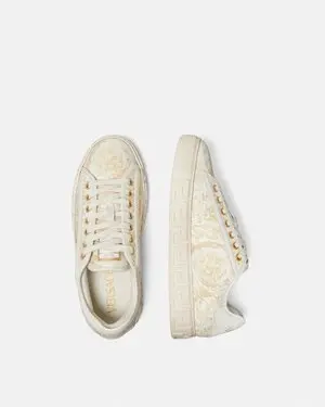 Versace Greca Printed Sneakers - White