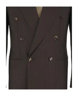 Gucci Houndstooth Stripe Double-breasted Jacket - Brown