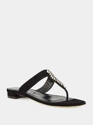 Manolo Blahnik Crystal Embellished Flat Sandals