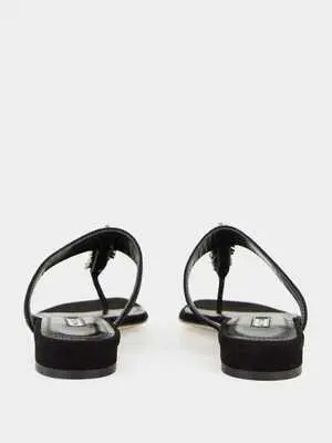 Manolo Blahnik Crystal Embellished Flat Sandals