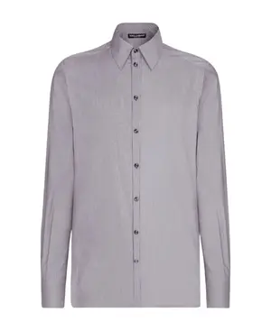 Dolce & Gabbana Long-sleeved Cotton Shirt - Gray