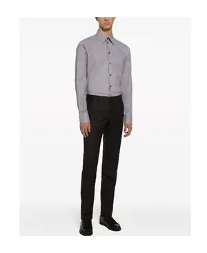 Dolce & Gabbana Long-sleeved Cotton Shirt - Gray