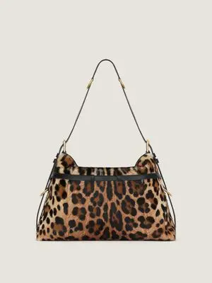 Givenchy Leopard Printed Medium Voyou Bag - Black/beige