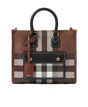 Burberry Tartan Checked Freya Tote Bag - Multicolor