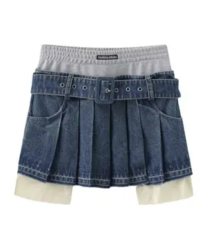 Marissa Chiara Pleated Denim Skirt