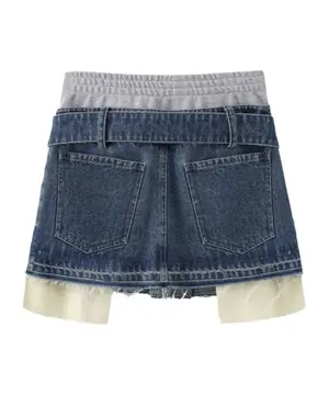 Marissa Chiara Pleated Denim Skirt
