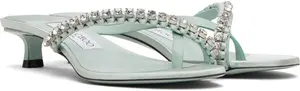 JIMMY CHOO Dila 35 Embellished Thong Sandals - Gray